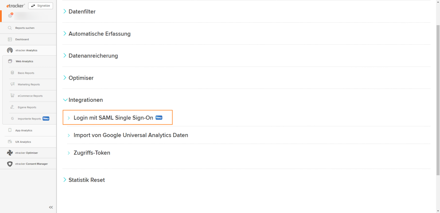 etracker login via SAML SSO - help.etracker.com