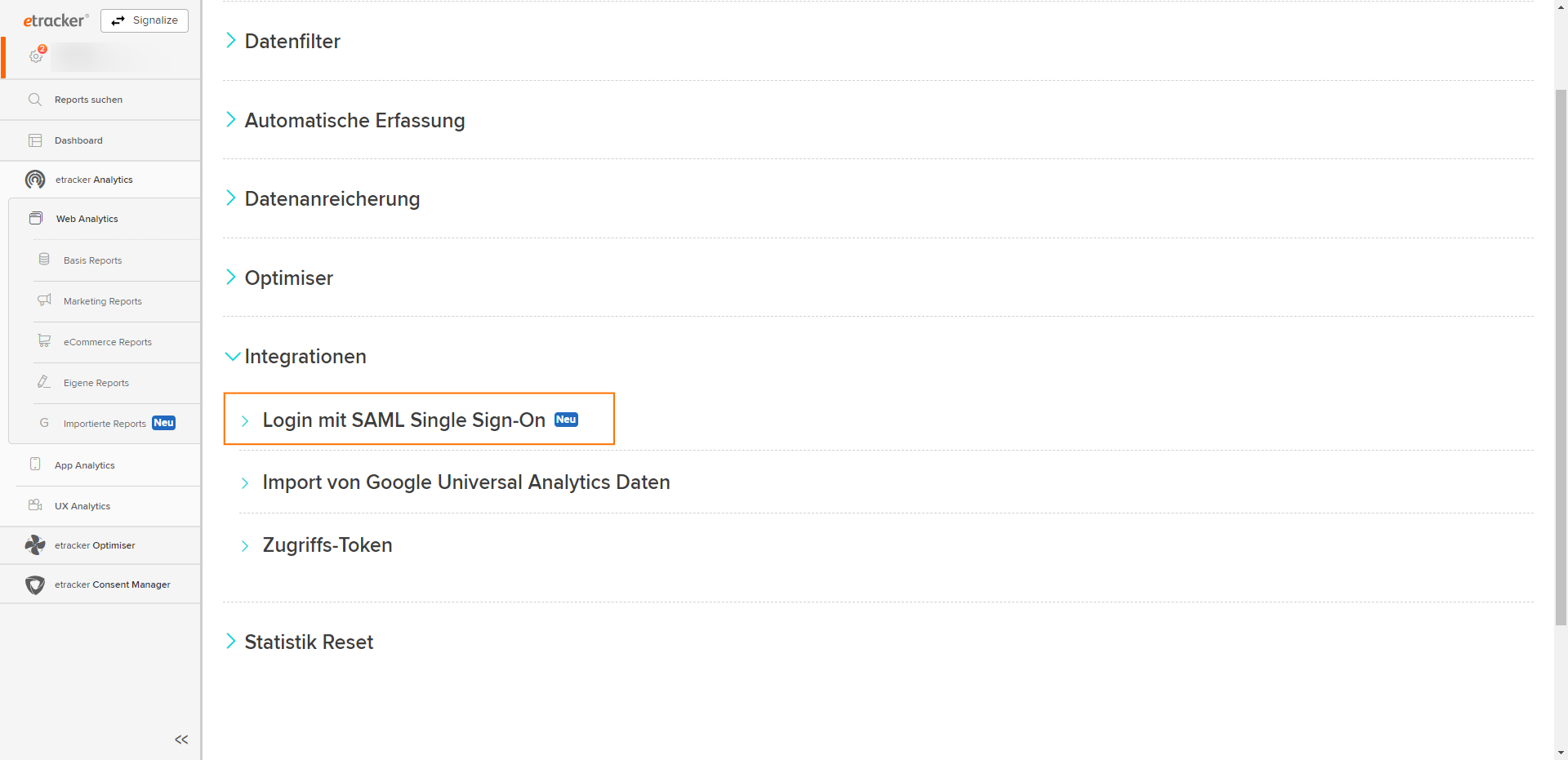 etracker login via SAML SSO - help.etracker.com