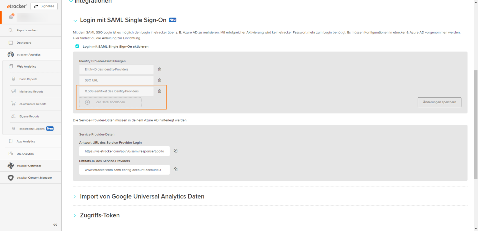 etracker login via SAML SSO - help.etracker.com