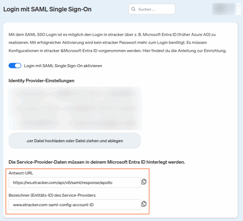 etracker login via SAML SSO - help.etracker.com
