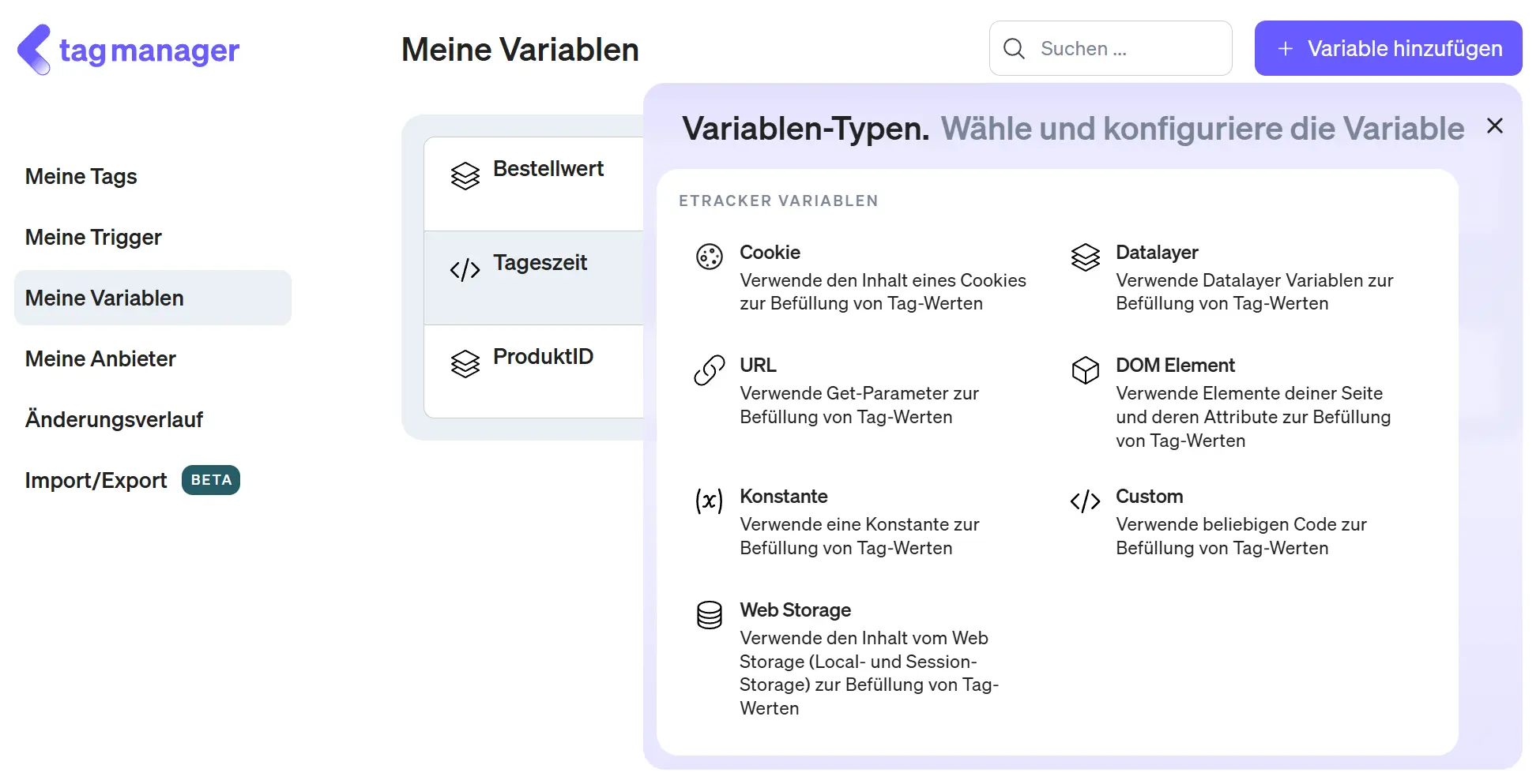 Variablen - help.etracker.com